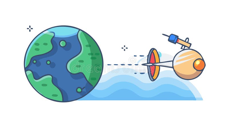 Earth Space Mission Icon, Planetary Exploration Launch, Vector Design ...