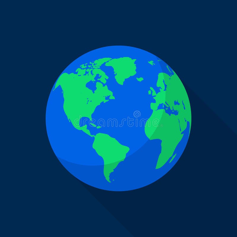 Earth Space Planet Icon, Flat Style Stock Vector - Illustration of flat ...