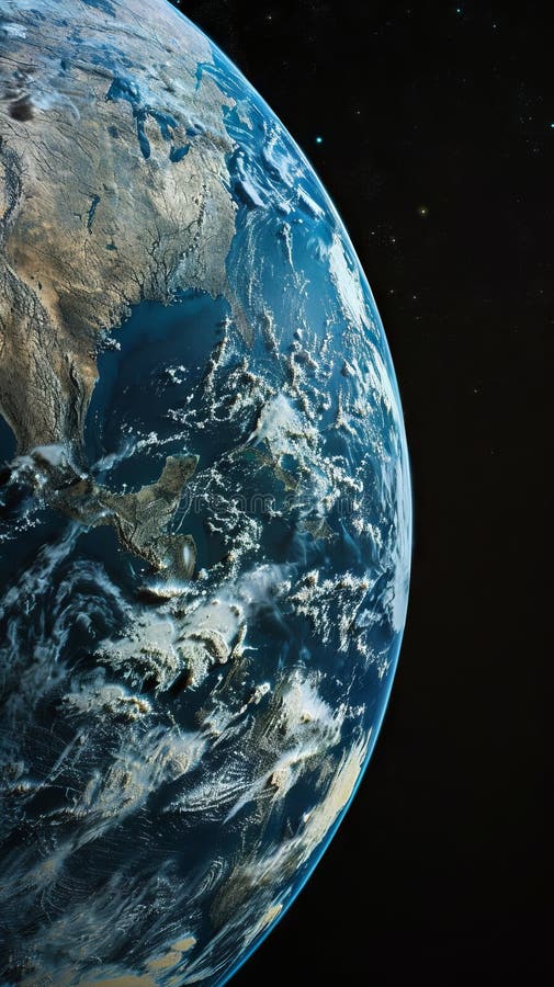 Earth from Space Showing the Dark Side of the Planet Stock Image ...