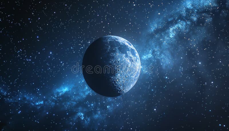 Earth in Space with Starry Background. View of Earth from Orbit with ...