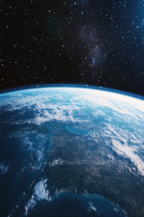 Earth from Space with Stars Stock Image - Image of satellite, stars ...