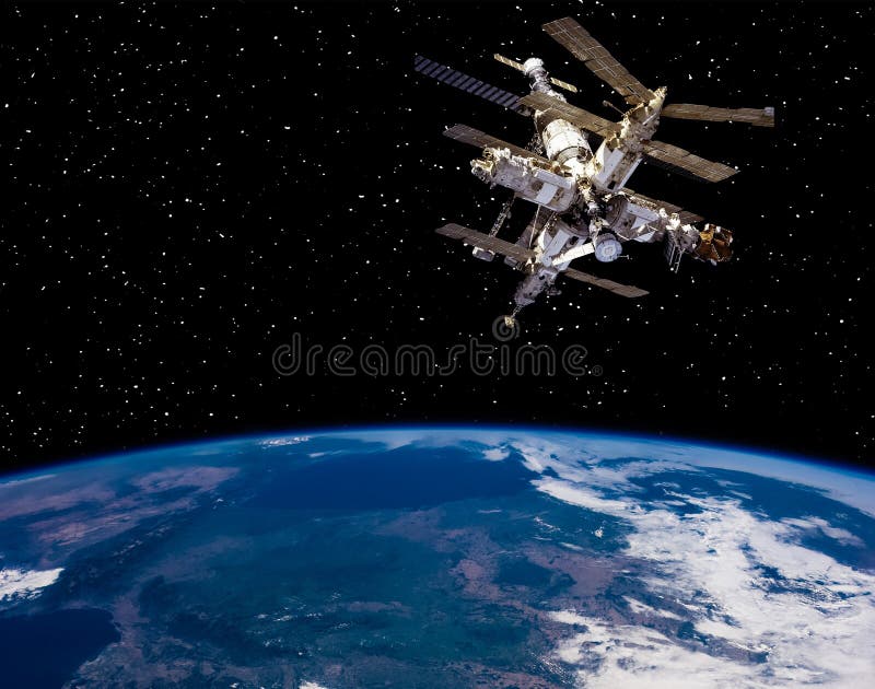 Earth and Space Station. the Elements of this Image Furnished by NASA ...