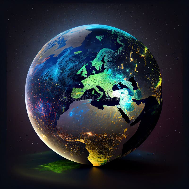 Earth in Space: a Stunning Image of Our Beautiful Planet. AI Generated ...