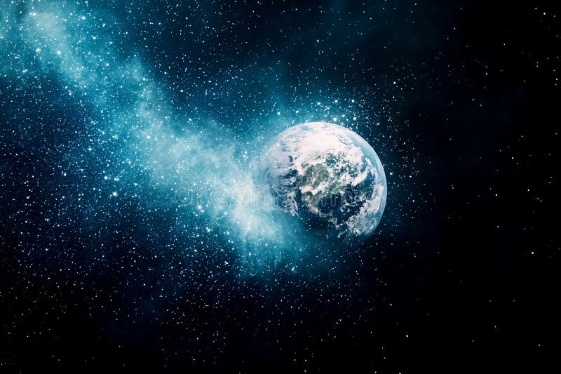 Earth with Sparkling Bokeh As Creative Background Stock Illustration ...
