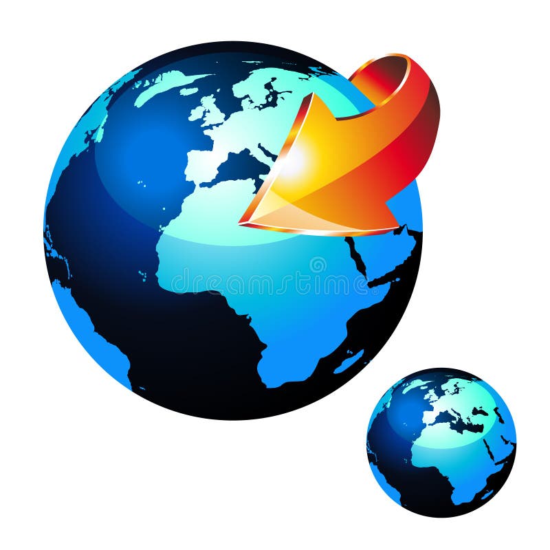 Arrow surrounding Earth stock vector. Illustration of globe - 13597086