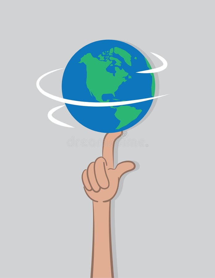 Earth Spin Finger stock vector. Illustration of rotate - 36203767
