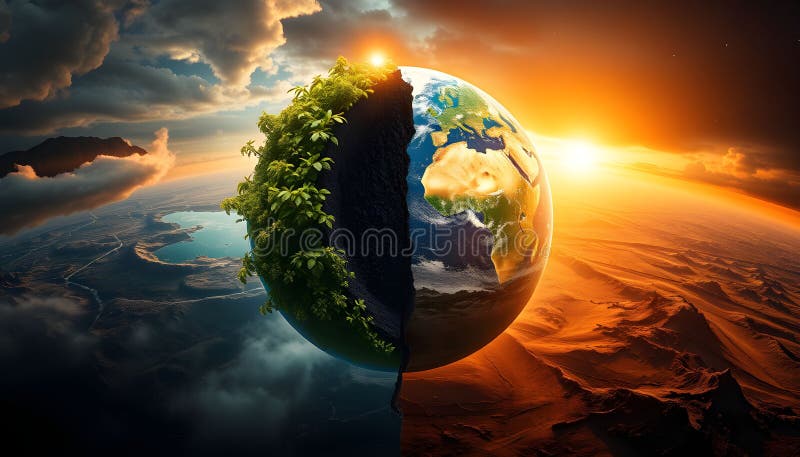 A Divided Earth: Balancing Nature and Climate Change Realities Stock ...