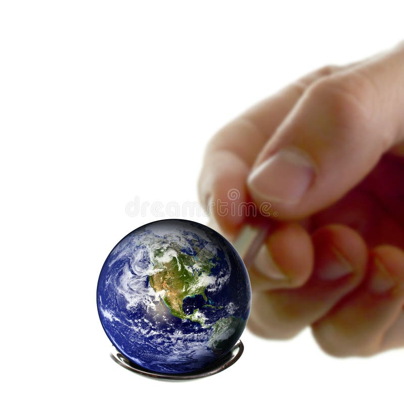 Earth on a spoon stock image. Image of activist, blue - 24603829