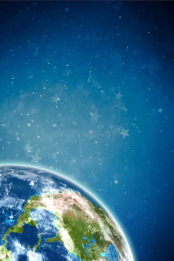 Earth with stars stock illustration. Illustration of sunlight - 36347766