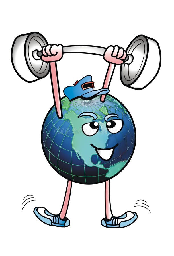 Earth Strong man. stock illustration. Illustration of planet - 23026549