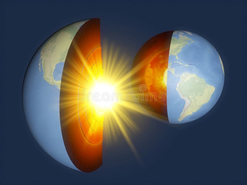 Earth S Core, Section Layers Earth and Sky Stock Illustration ...
