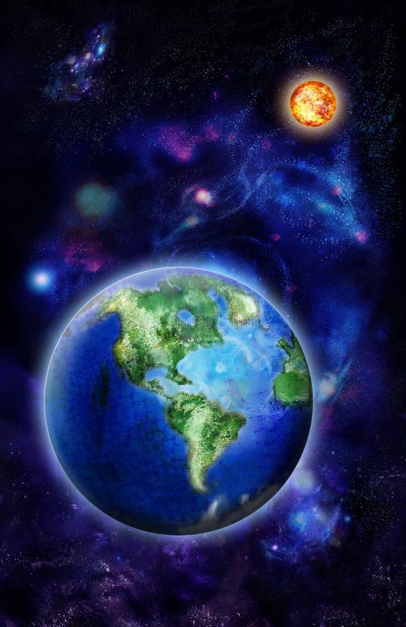 Earth and Sun stock illustration. Illustration of ecology - 15497682