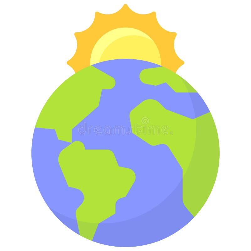 Earth and Sun Icon, Earth Day Related Vector Stock Vector ...