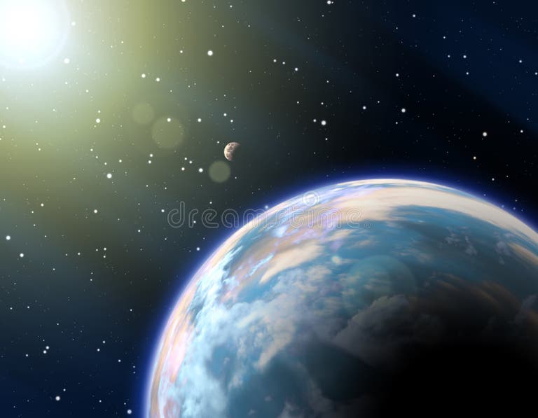 Earth and Sun. stock illustration. Illustration of global - 42580207