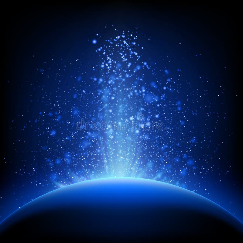 Earth - Sunrise in Deep Blue Space. EPS 10 Stock Vector - Illustration ...