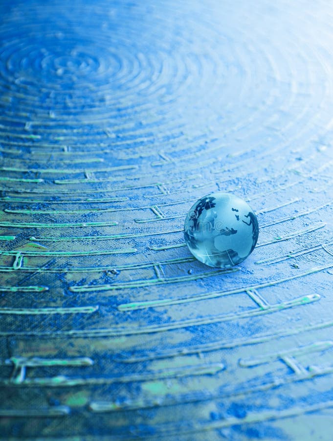 Earth on Surface with Concentric Lines Stock Illustration ...