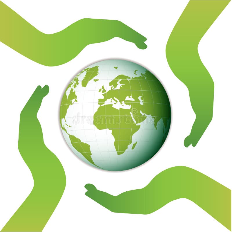 Hand and globe stock vector. Illustration of community - 28523812