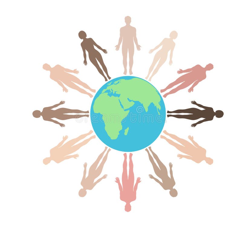 Earth Surrounded by People. Conceptual Social Networking People with ...