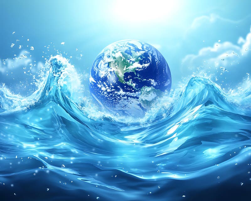 The Earth is Surrounded by Water As Waves Rise Stock Image - Image of ...