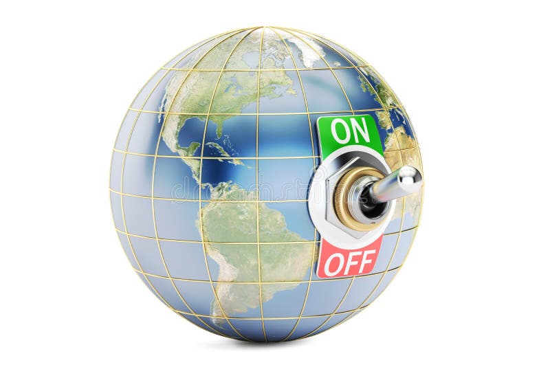 Earth Switch Off 3d Rendering Stock Illustrations – 2 Earth Switch Off ...
