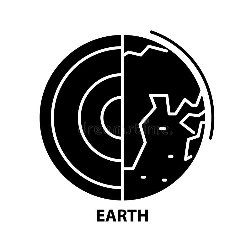 Earth Symbol Icon, Black Vector Sign with Editable Strokes, Concept ...