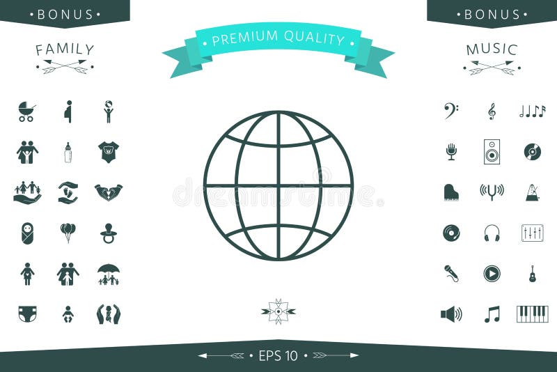 Earth symbol icon stock vector. Illustration of graphic - 114987165