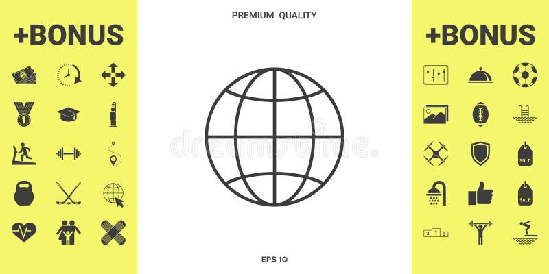 Earth symbol icon stock vector. Illustration of globe - 123760190