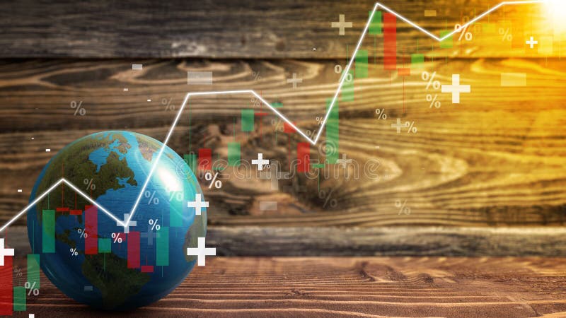 Earth with the Symbol of Rising Inflation Rate Graph Arrow Stock Photo ...
