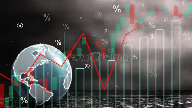 Earth with the Symbol of Rising Inflation Rate Graph Arrow Stock Image ...