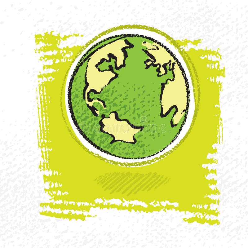 Earth Symbol, Simple Painterly Style Stock Vector - Illustration of ...