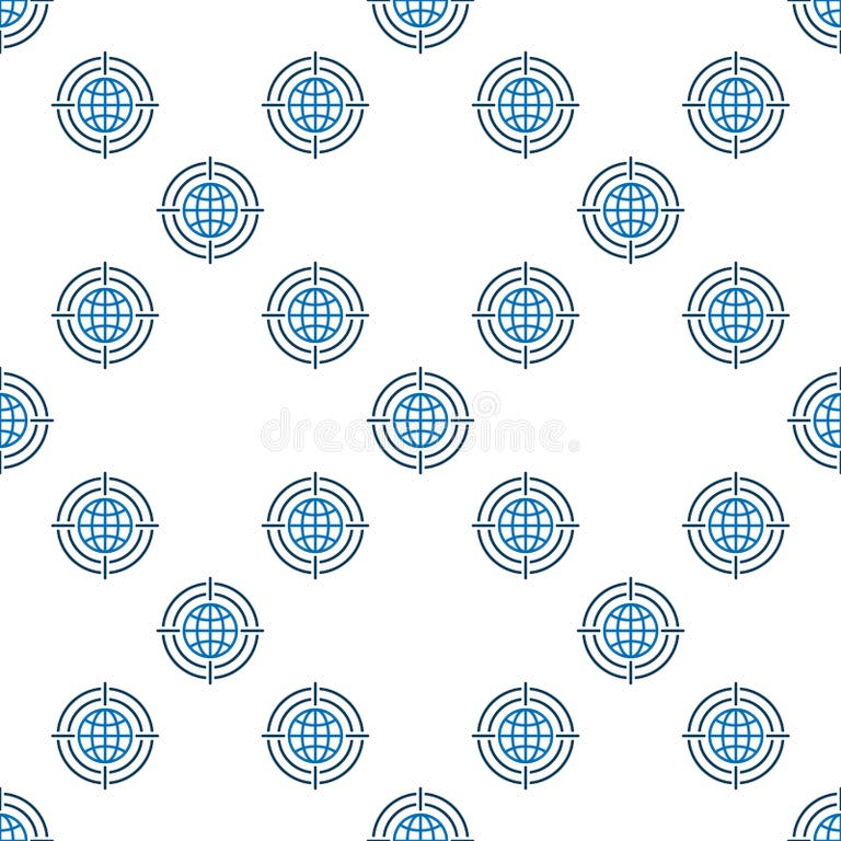 Earth in Target Vector Multipolarity Seamless Pattern in Thin Line ...