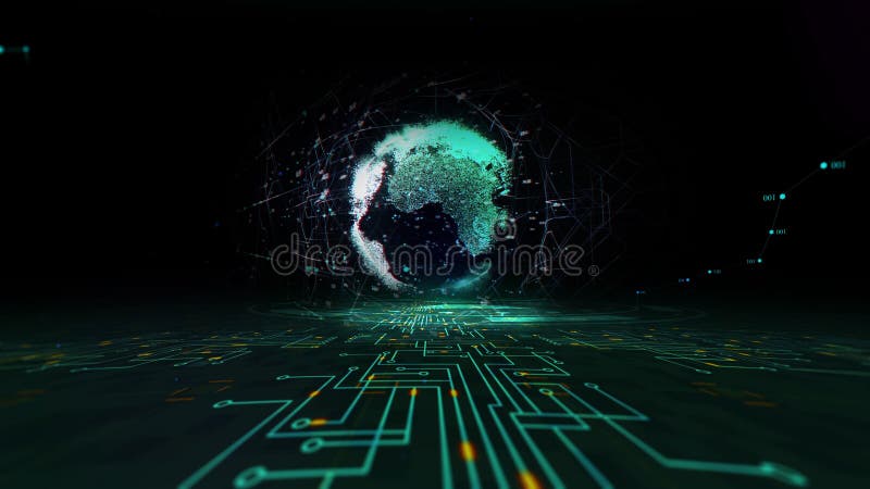 Earth Technology, Business and Communications Background Loop ...