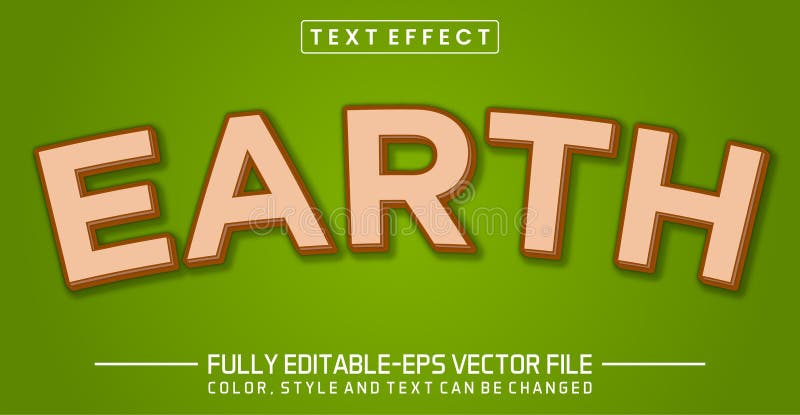 Earth Text Editable Style Effect Stock Vector - Illustration of graphic ...