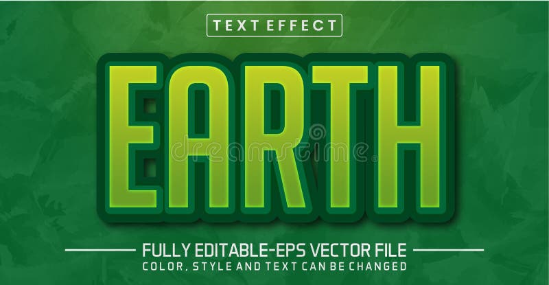 Earth Text Editable Style Effect Stock Vector - Illustration of modern ...