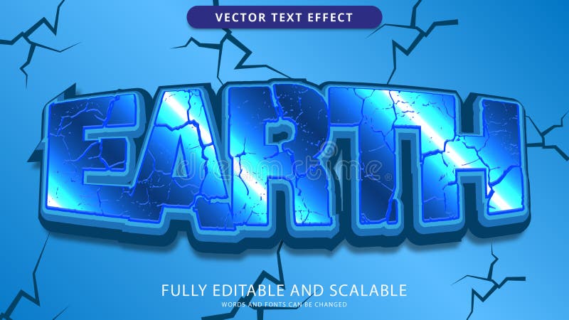 Earth Text Effect Editable Eps File Stock Vector - Illustration of ...
