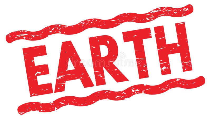 EARTH Text on Red Lines Stamp Sign Stock Illustration - Illustration of ...