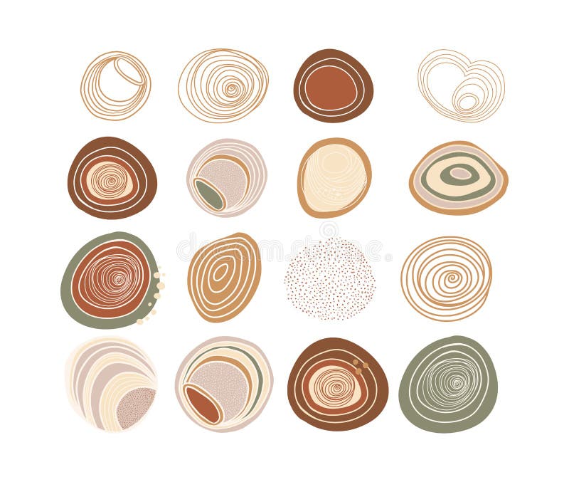 Earth Tone Abstract Shape, Organic Shapes and Lines Stock Vector ...