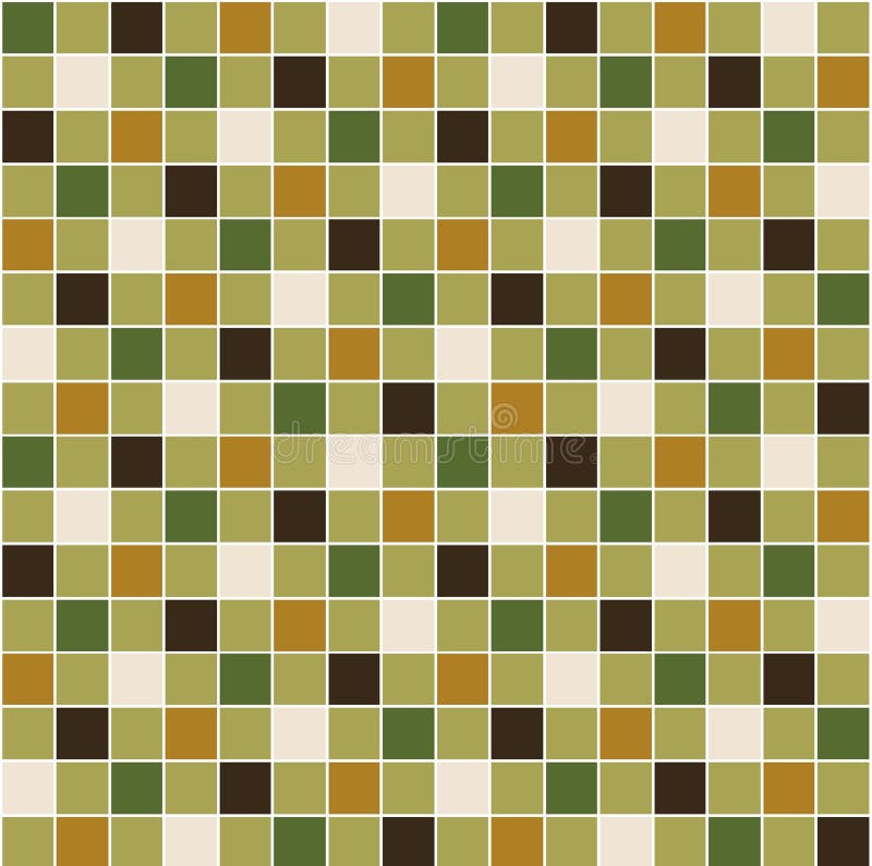 Earth Tone Mosaic Pattern with Square Tiles Stock Illustration ...