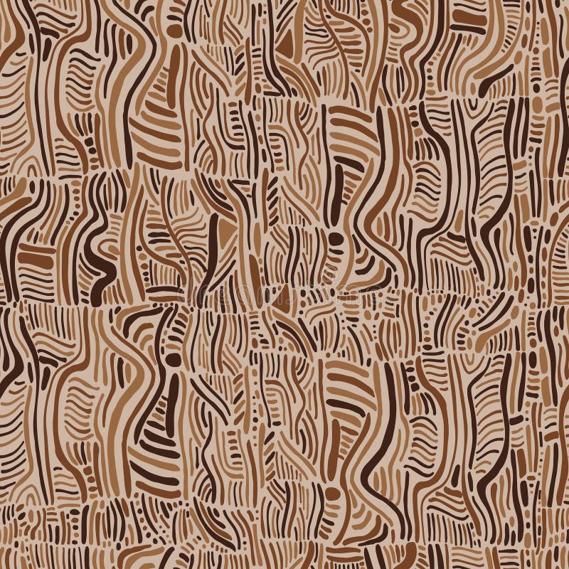 Earth Tone Seamless Pattern Abstract Tribal Texture Pebble, Roots. Boho ...