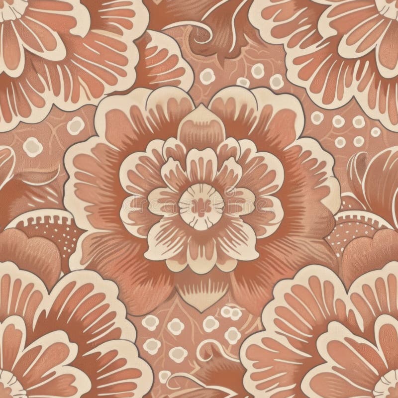 Earth-Toned Floral Seamless Pattern for Elegant Textile Design Stock ...