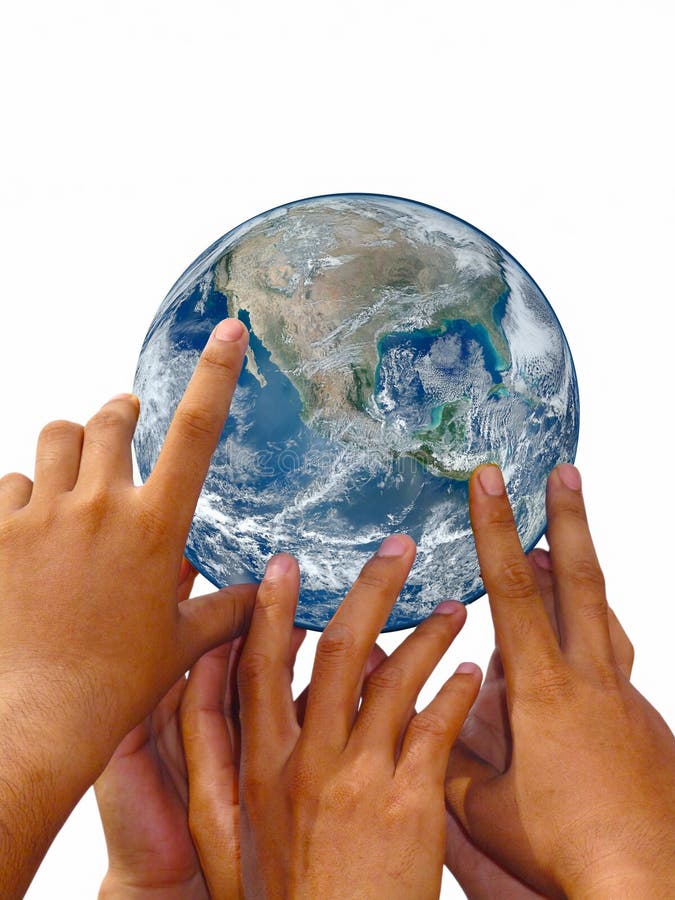 Earth towering human hand stock image. Image of white - 62320617