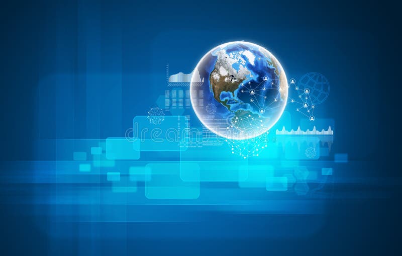 Earth with Transparent Rectangles, Graphs and Stock Photo - Image of ...