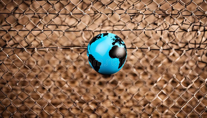 Earth Trapped Behind a Fence Stock Illustration - Illustration of fence ...