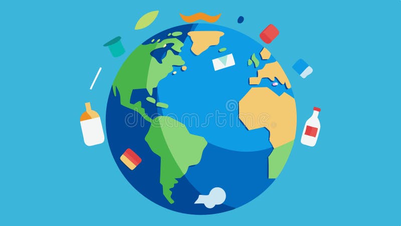 Earth with Trash a Simple Earth Covered in Various Types of Trash ...