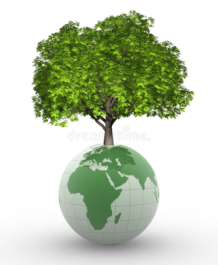Earth and tree stock illustration. Illustration of environment - 20045584