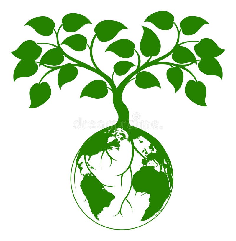 Earth tree graphic stock vector. Illustration of drawing - 33237567