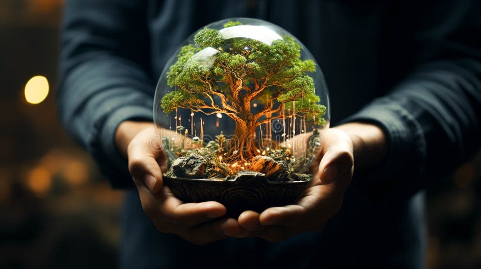 Earth Tree on Hand, Save the Earth, Earth Day Stock Image - Image of ...