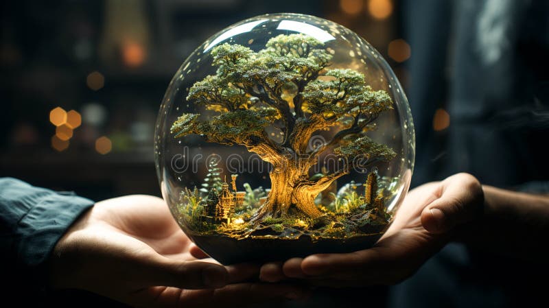 Earth Tree on Hand, Save the Earth, Earth Day Stock Image - Image of ...
