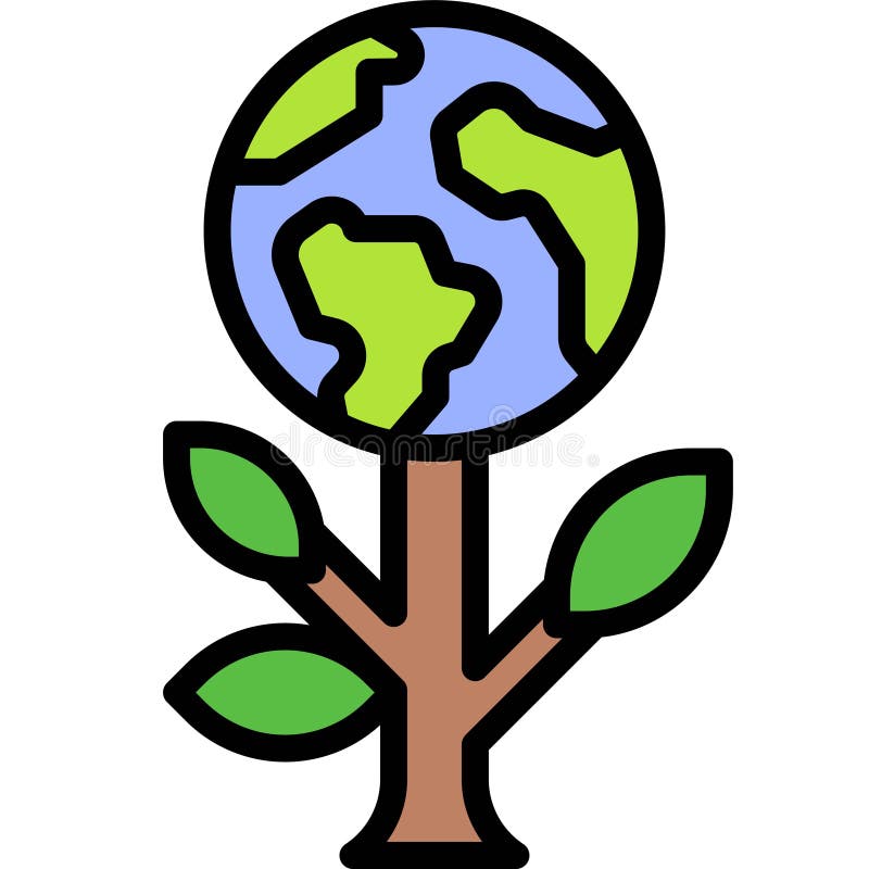 Earth Tree Icon, Earth Day Related Vector Stock Vector - Illustration ...