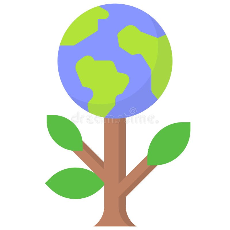 Earth Tree Icon, Earth Day Related Vector Stock Vector - Illustration ...